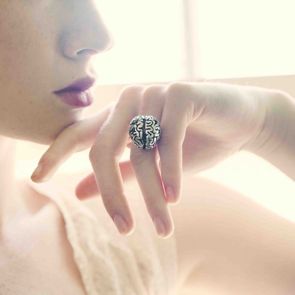 Anatomical Brain Ring - Peggy Skemp Jewelry
