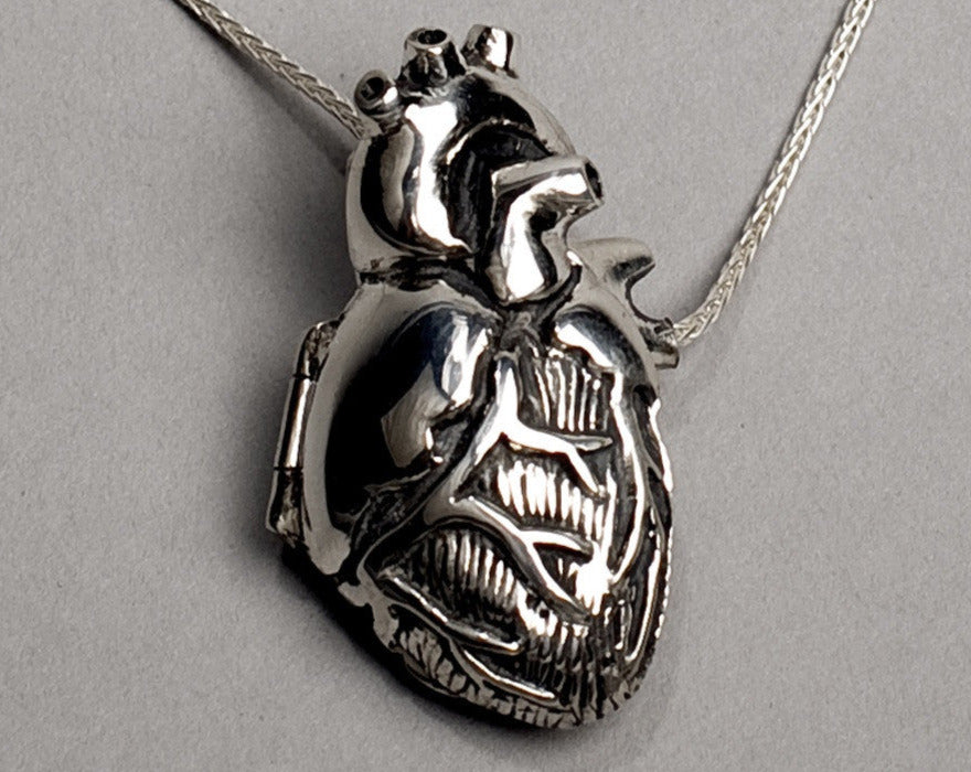 Anatomical Heart Locket - Peggy Skemp Jewelry